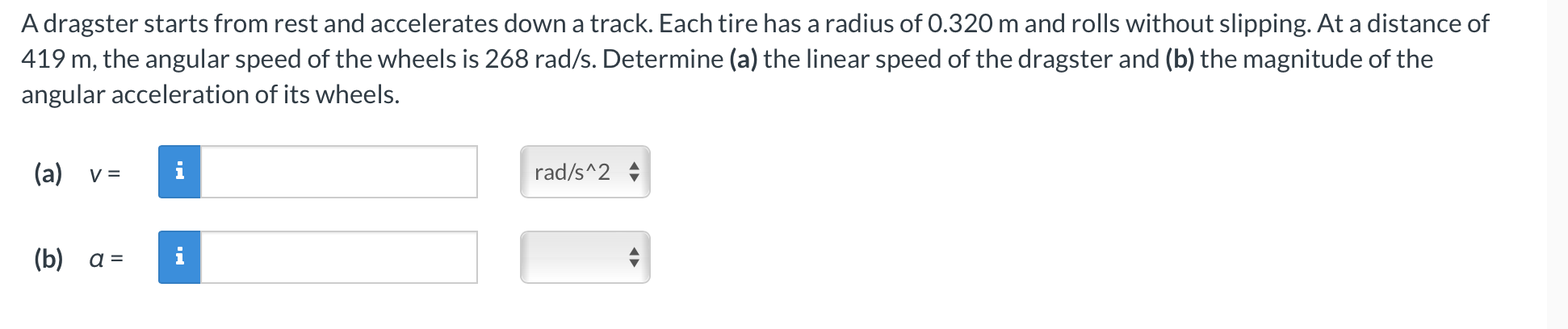 Solved A dragster starts from rest and accelerates down a | Chegg.com