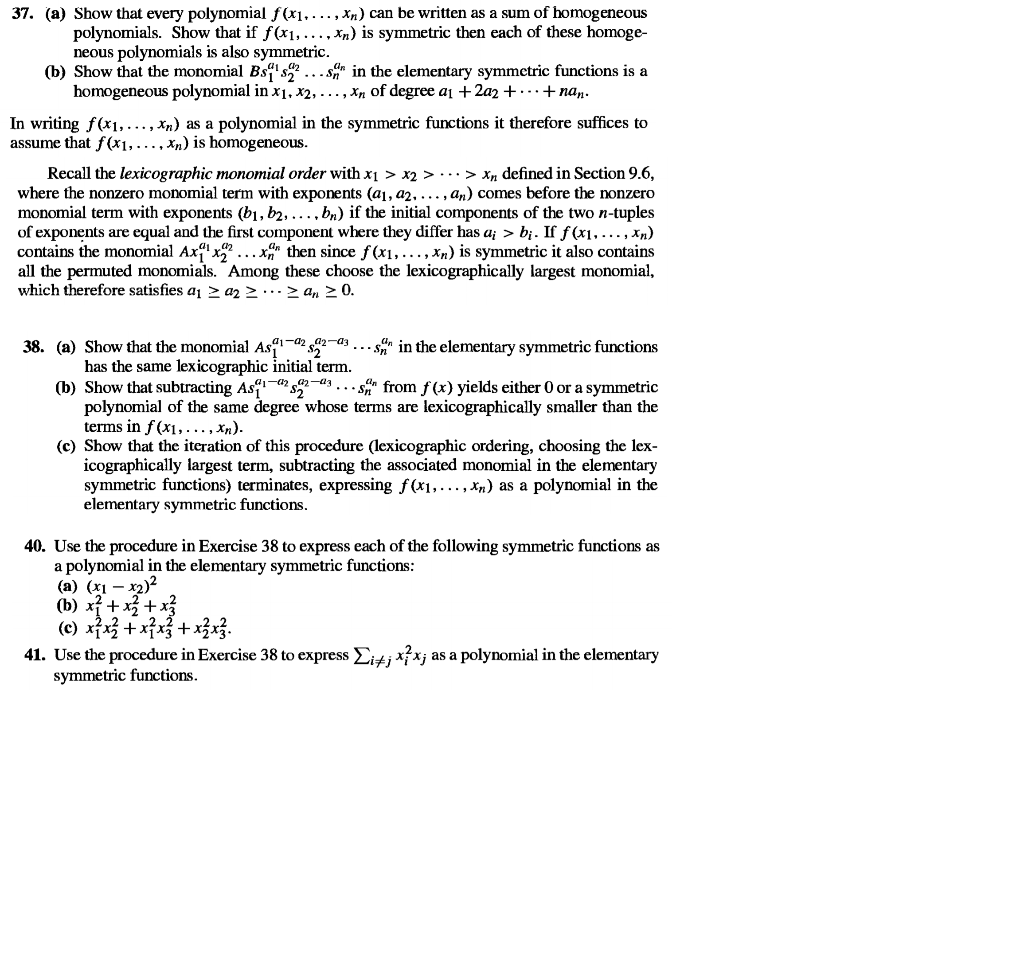 37. (a) Show that every polynomial f(x1,...,xn) can | Chegg.com