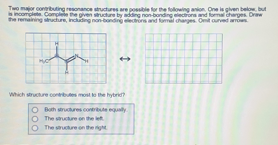Solved Two major contributing resonance structures are | Chegg.com