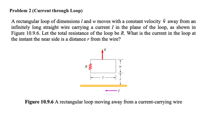 Solved Problem 2 (Current through Loop) A rectangular loop | Chegg.com
