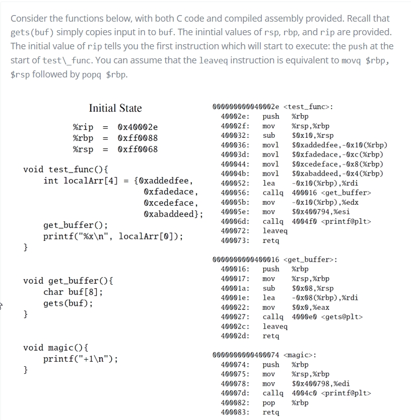 /*Get string from stdin */ char *gets (char *dest) | Chegg.com