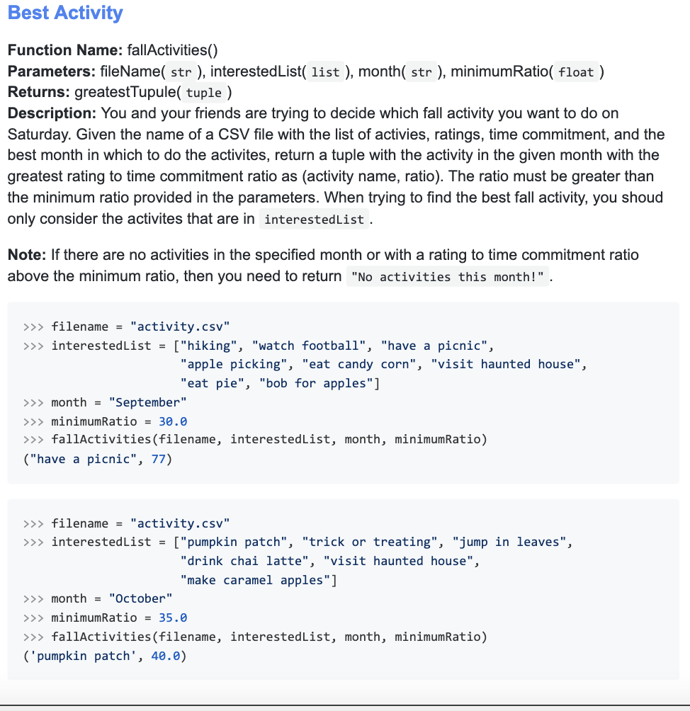 \begin{tabular}{lcc} Fall Activity Rating & | Chegg.com