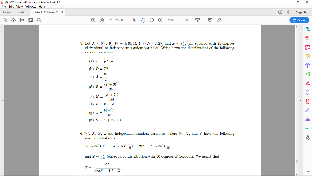 Solved STA203S Notes 2018 pdf Adabe Acrobat Reader DC File | Chegg.com