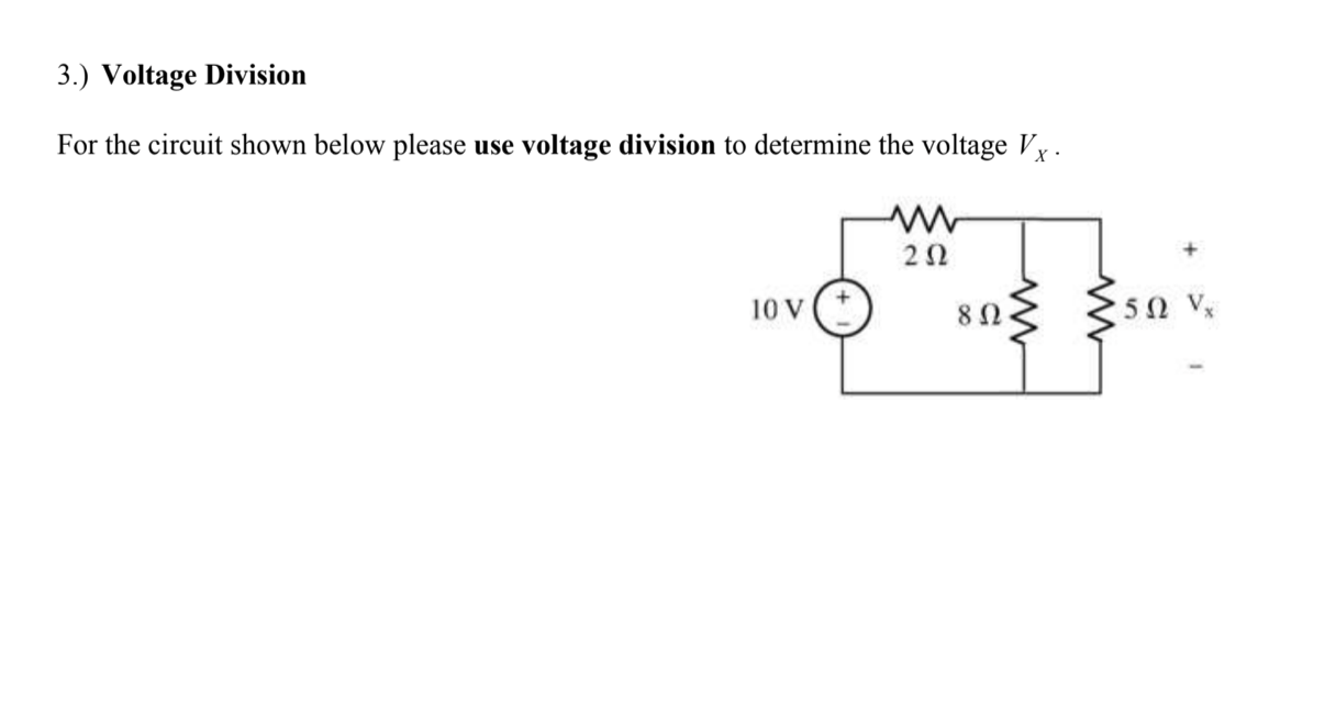 Solved For the circuit shown below please use voltage | Chegg.com