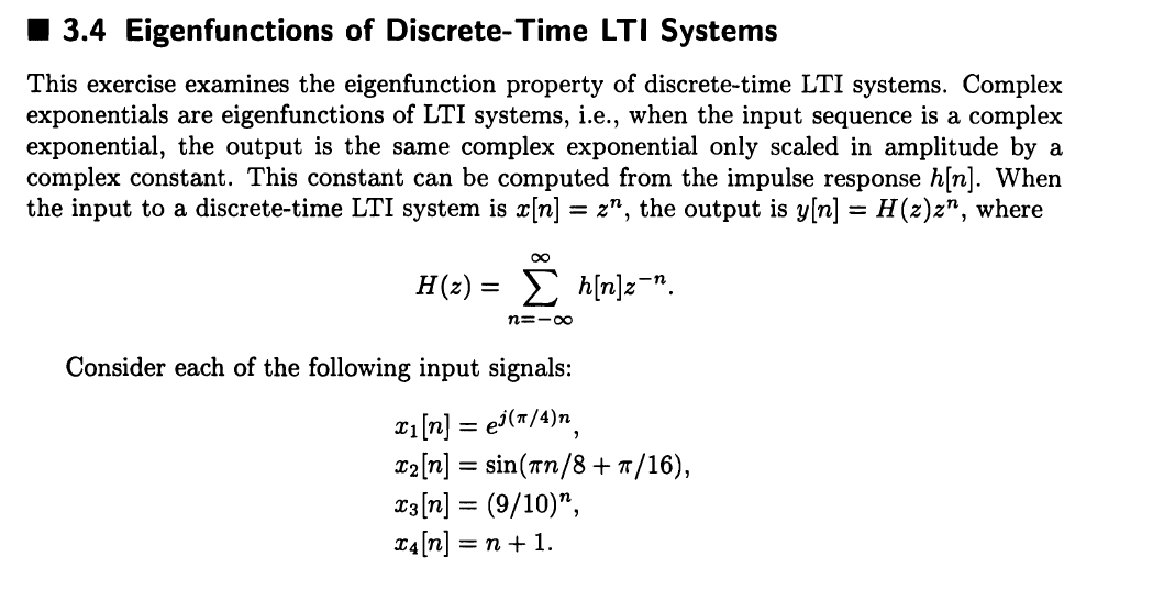 Solved I 34 Eigenfunctions Of Discrete Time Lti Systems 
