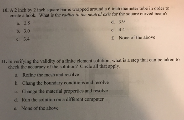 Solved A 2 inch by 2 inch square bar is wrapped around a 6 | Chegg.com