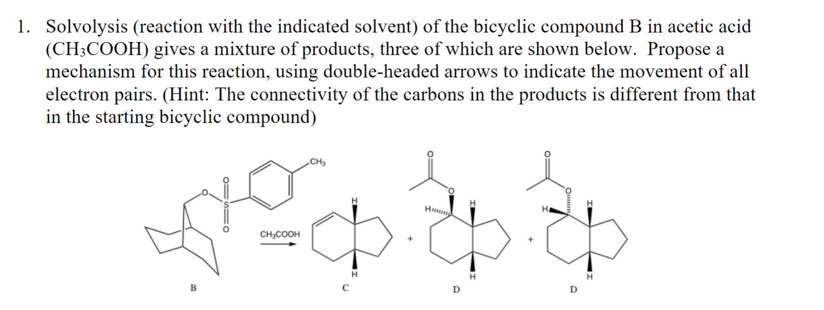 Solved Solvolysis (reaction with the indicated solvent) of | Chegg.com