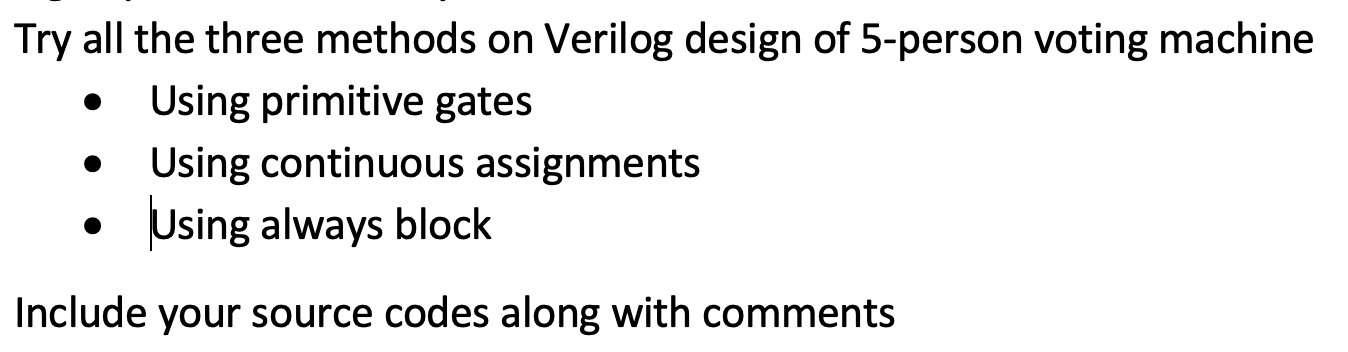 Solved Try all the three methods on Verilog design of | Chegg.com
