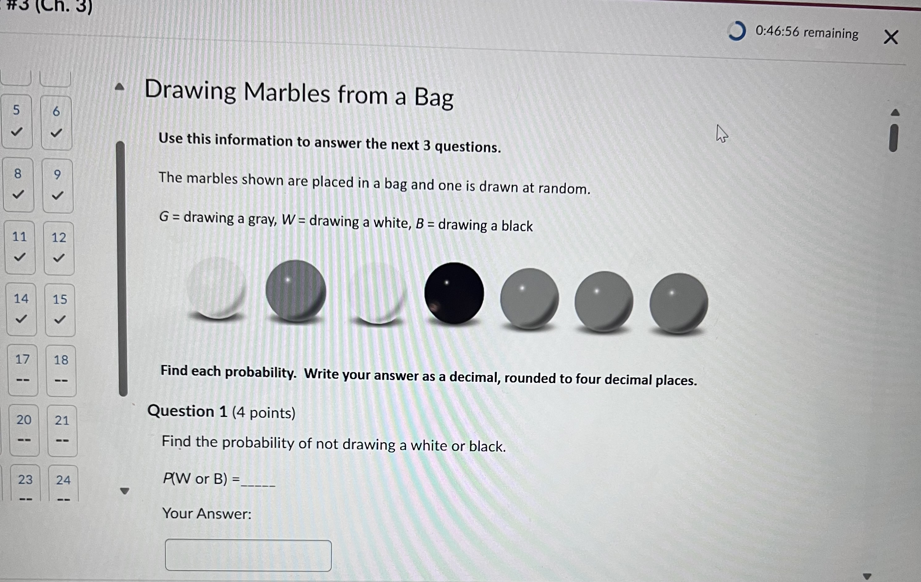Drawing Marbles from a BagUse this information to | Chegg.com