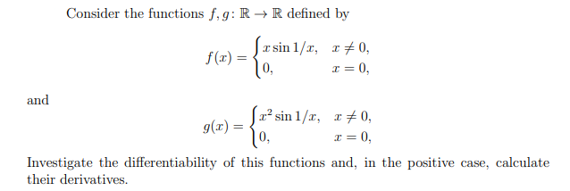 Solved Consider the functions f,g:R→R defined by | Chegg.com
