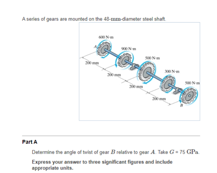 Solved A series of gears are mounted on the 48-mm-diameter | Chegg.com
