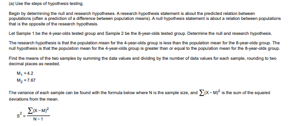 Begin by determining the null and research | Chegg.com