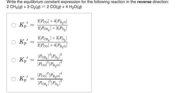 Solved Write the equilibrium constant expression for the | Chegg.com