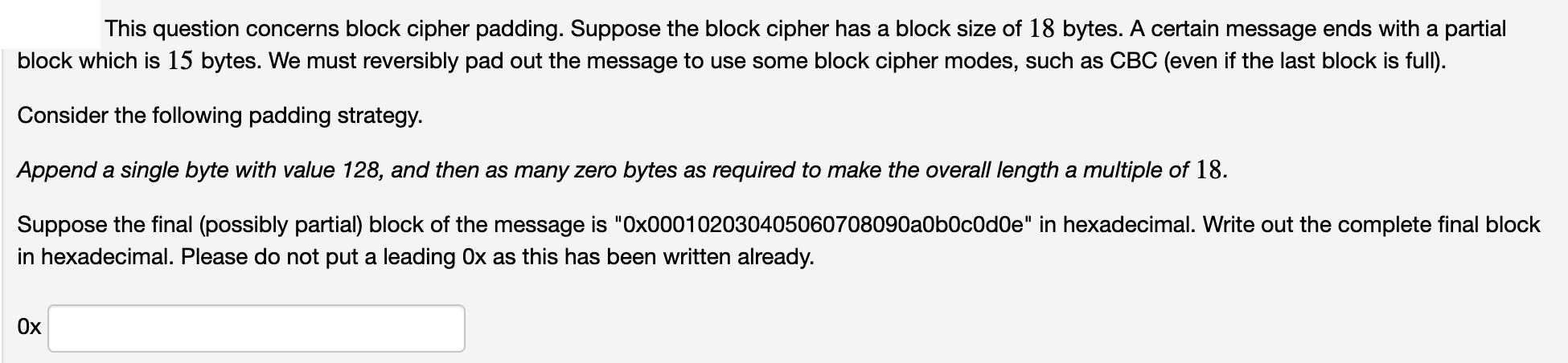 Solved This question concerns block cipher padding. Suppose | Chegg.com