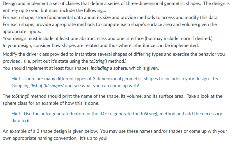 Solved Design and implement a set of classes that define a | Chegg.com