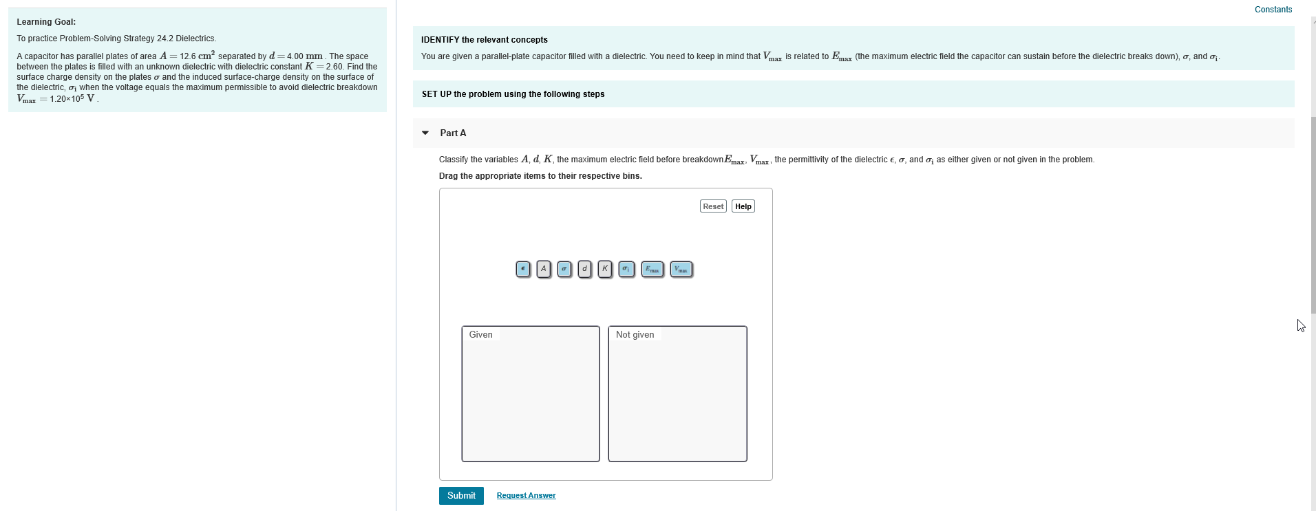 Solved Constants Learning Goal: To practice Problem Solving | Chegg.com