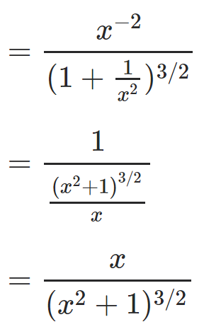 Solved How to simplify (x^(-2))/((1+1/x^2)^(3/2)) into | Chegg.com