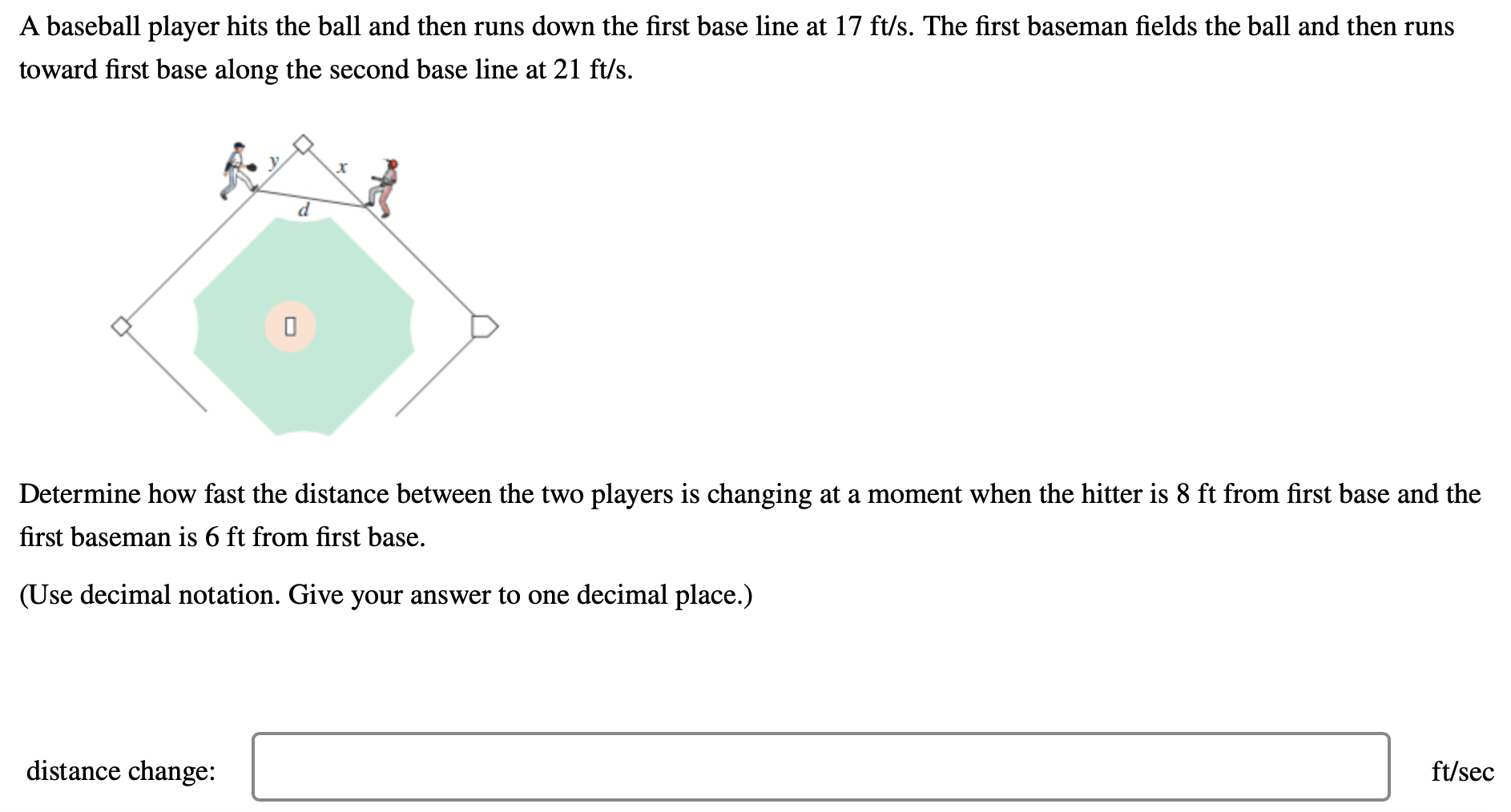 Solved A baseball player hits the ball and then runs down | Chegg.com
