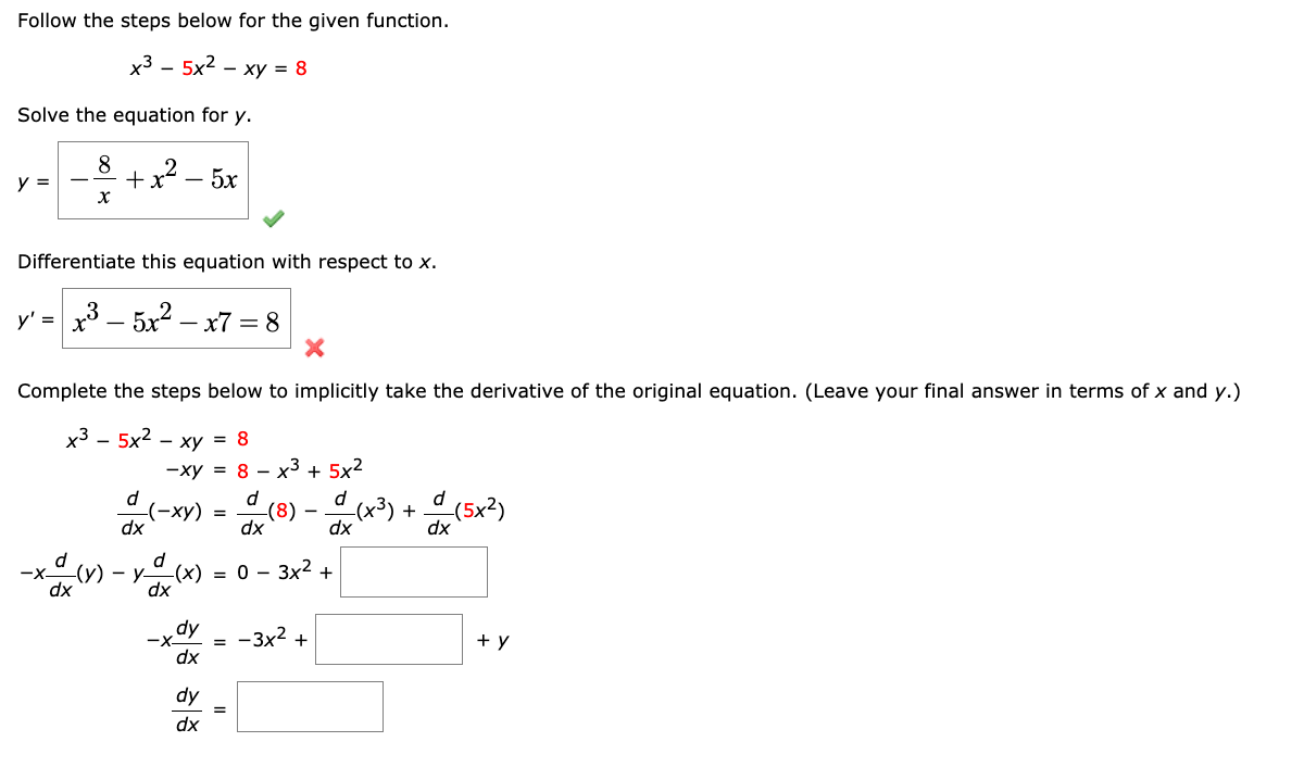 Solved Follow the steps below for the given function. x3 - | Chegg.com