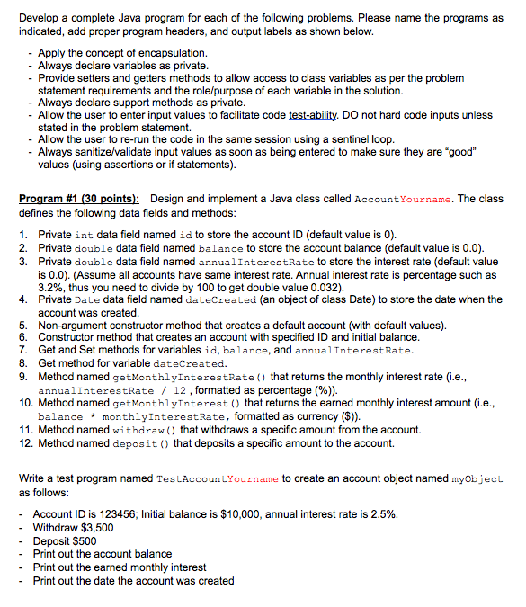 Solved Develop a complete Java program for each of the | Chegg.com