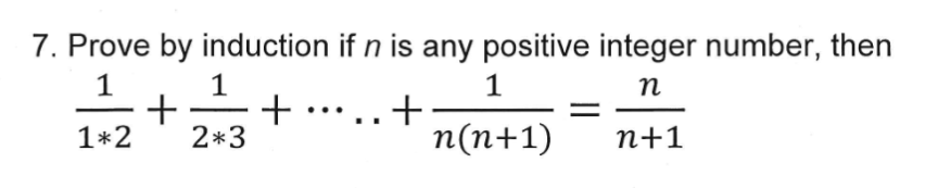 Solved 7. Prove by induction if n is any positive integer | Chegg.com