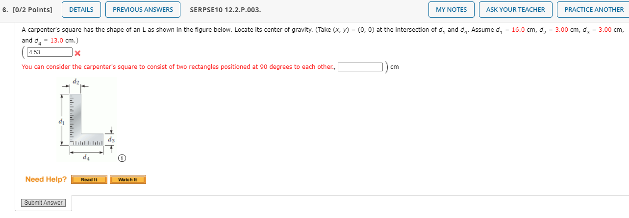 Solved 6. (0/2 points] DETAILS PREVIOUS ANSWERS SERPSE10 | Chegg.com
