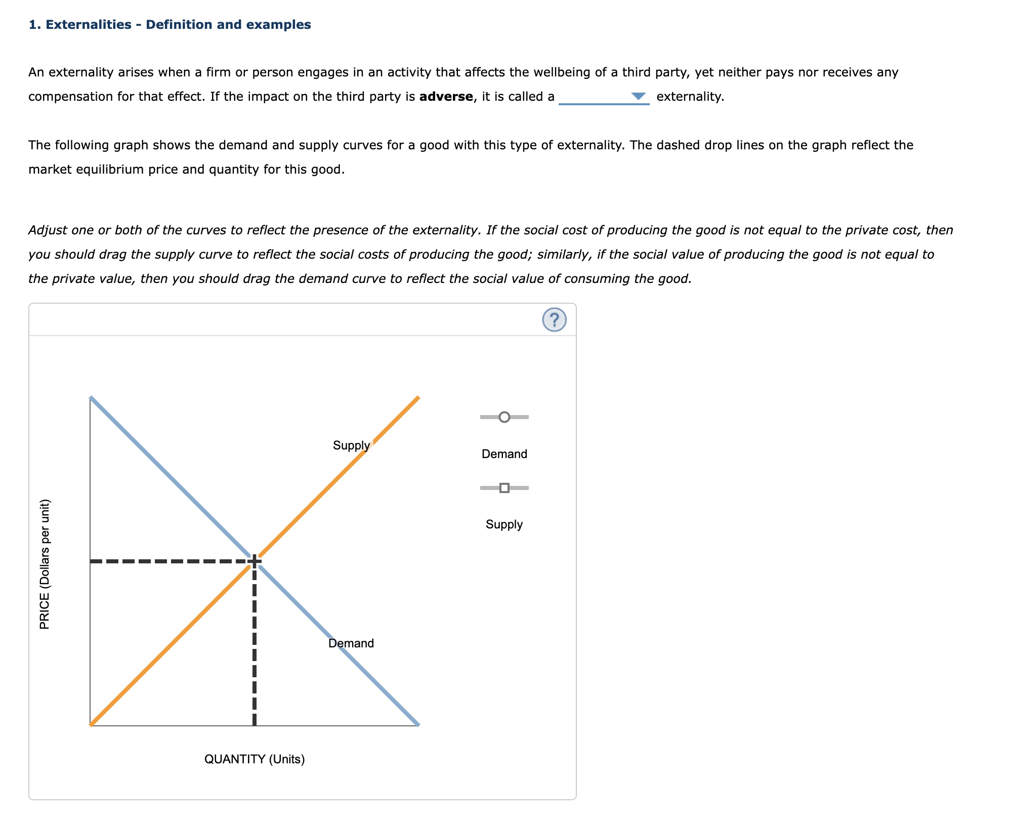 Solved 1. Externalities - Definition and examples An | Chegg.com