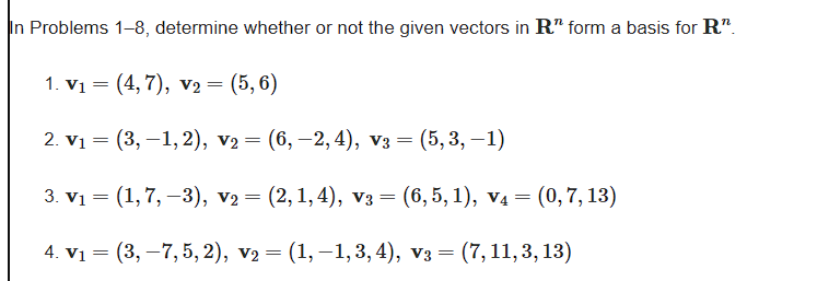 Solved In ﻿Problems 1-8, ﻿determine whether or ﻿not the | Chegg.com