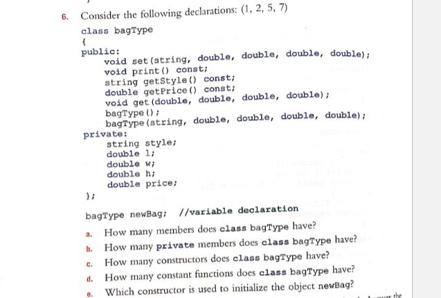 Solved 6 Consider The Following Declarations 1 2 5 7