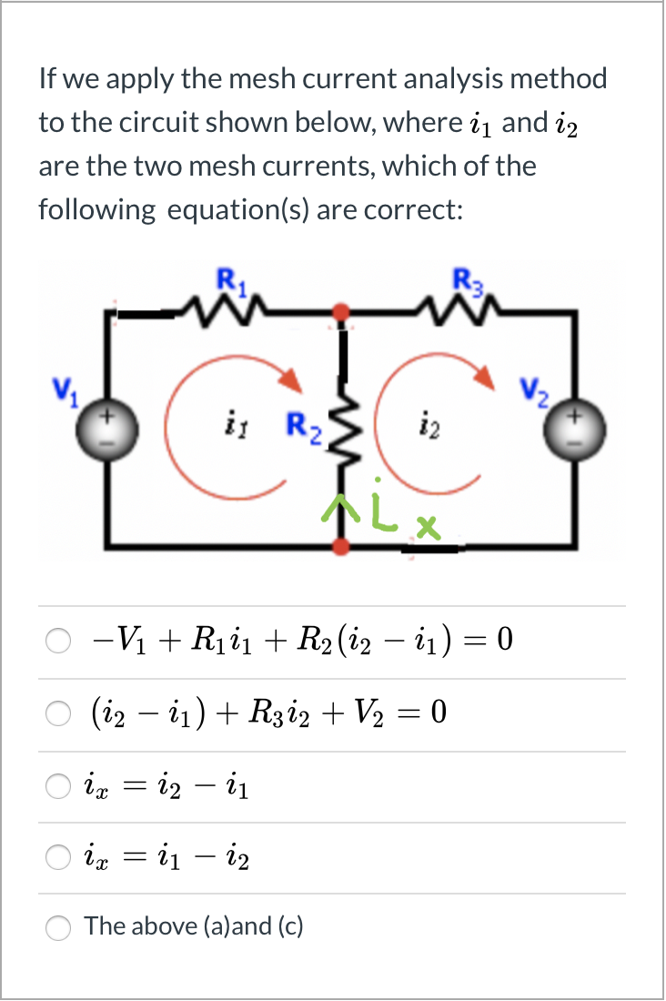 Solved Question 1 1 pts If we apply the mesh current | Chegg.com