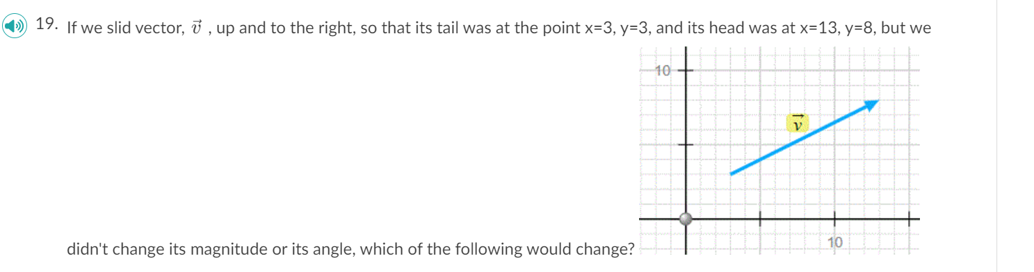 Solved 19. If we slid vector, v ModifyingAbove v With right | Chegg.com