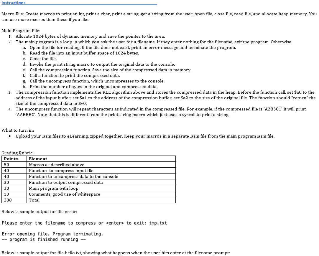 Instructions Macro File: Create macros to print an | Chegg.com