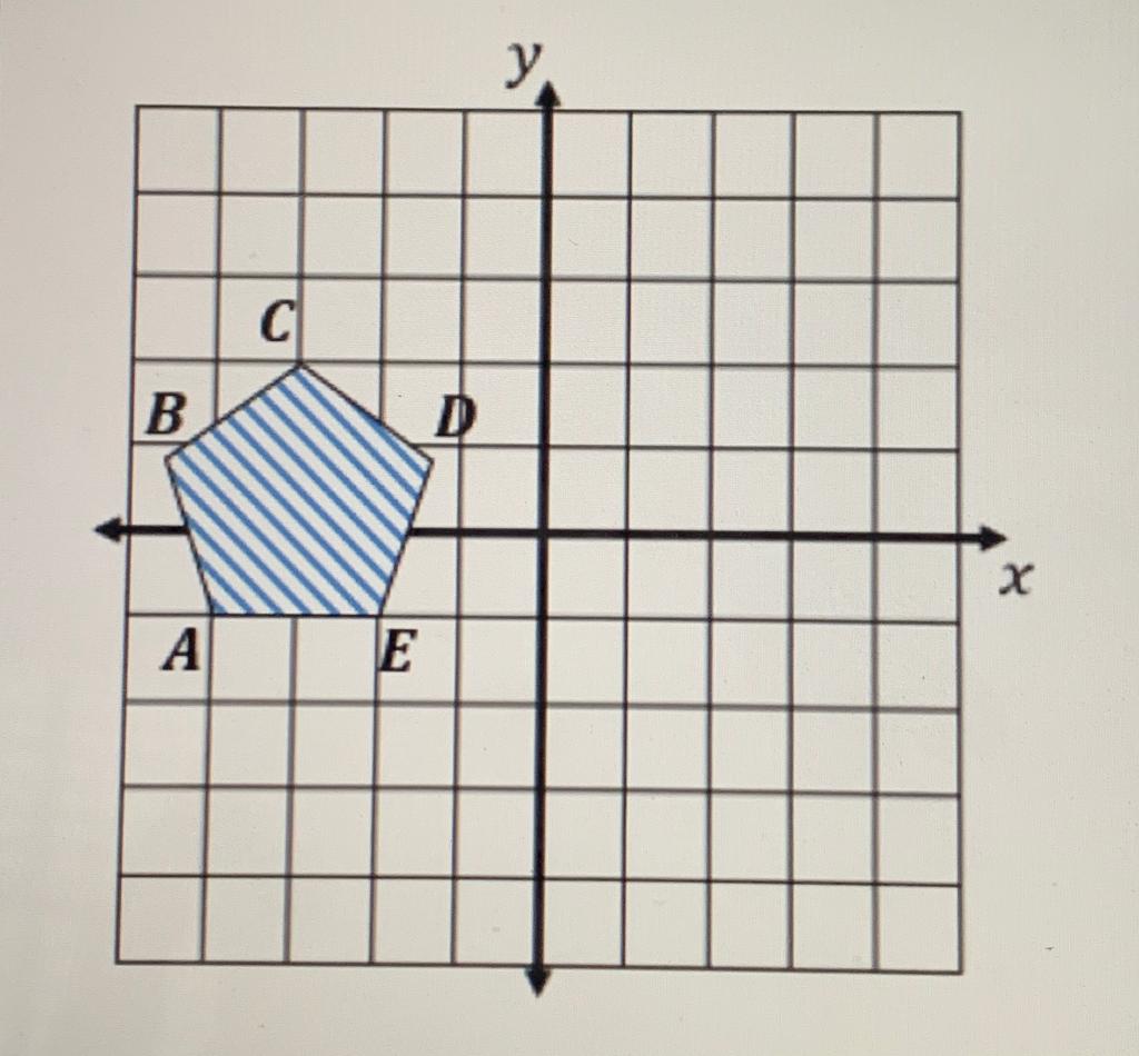 Solved Pentagon ABCDE is reflected over the line x=−1, | Chegg.com