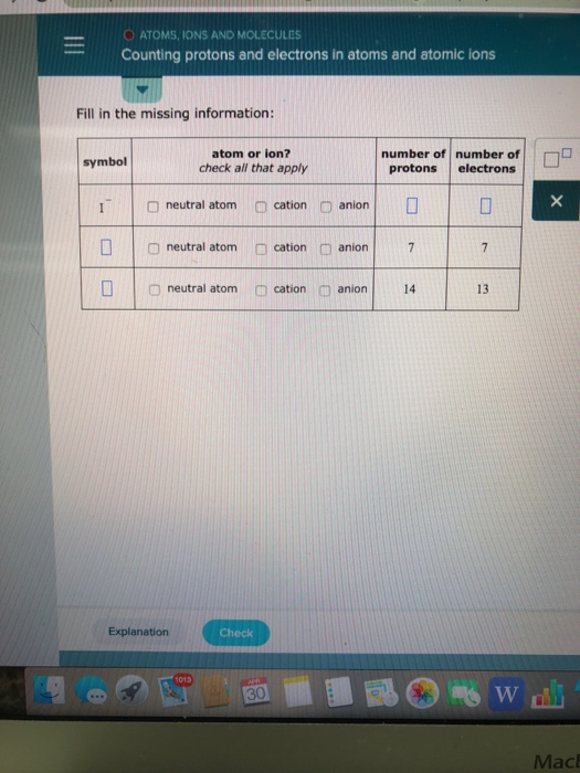 Solved O ATOMS, IONS AND MOLECULES -Counting protons and | Chegg.com