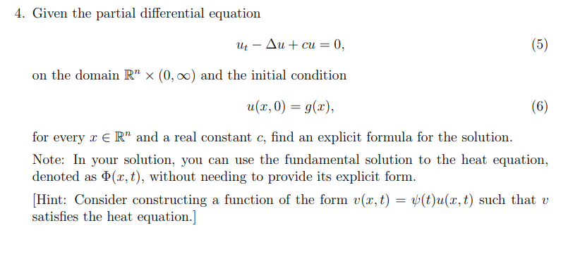 Solved 4. Given the partial differential equation | Chegg.com
