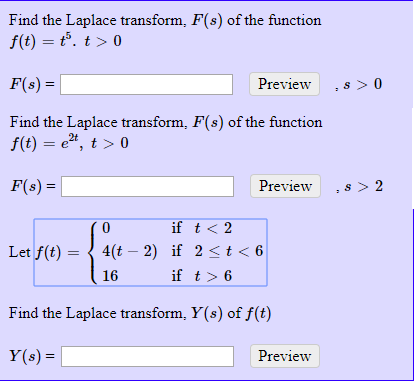 Solved Find the Laplace transform, F(s) of the function f(t) | Chegg.com
