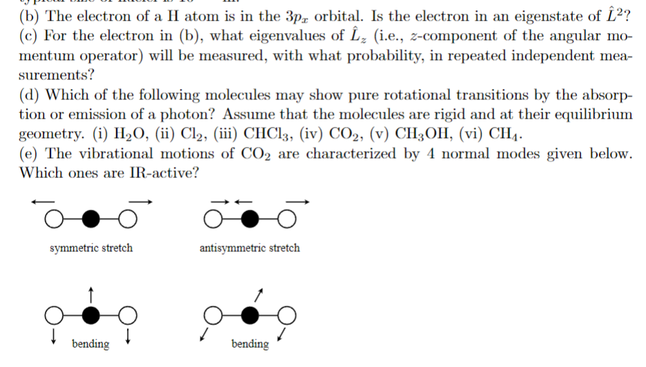 Solved (b) The electron of a H atom is in the 3px orbital. | Chegg.com