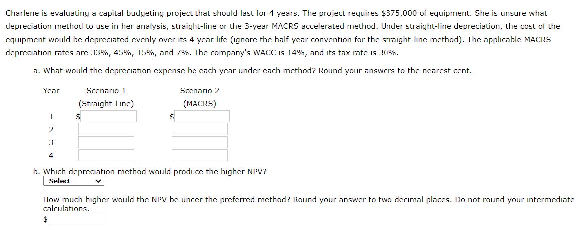 Solved Charlene is evaluating a capital budgeting project | Chegg.com