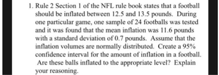 Solved 1. Rule 2 Section 1 of the NFL rule book states that | Chegg.com