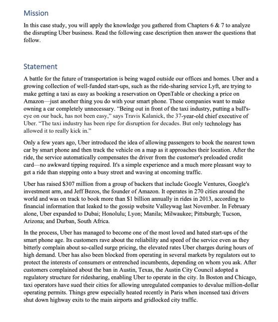 Solved Mission In this case study, you will apply the | Chegg.com