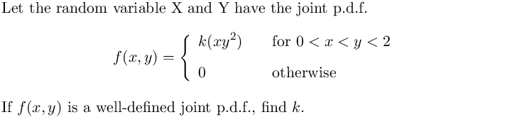 Solved Let the random variable X and Y have the joint p.d.f. | Chegg.com