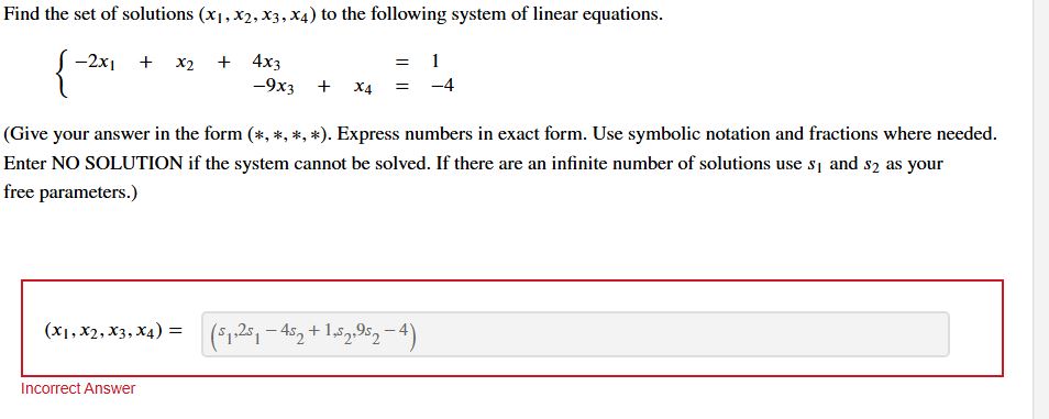 Solved Find the set of ﻿solutions (x1,x2,x3,x4) to ﻿the | Chegg.com