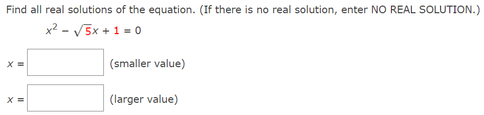 Solved Find all real solutions of the equation. (If there is | Chegg.com