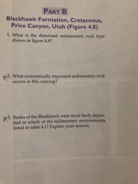 Solved PART B Blackhawk Formation, Cretaceous, Price Canyon, | Chegg.com