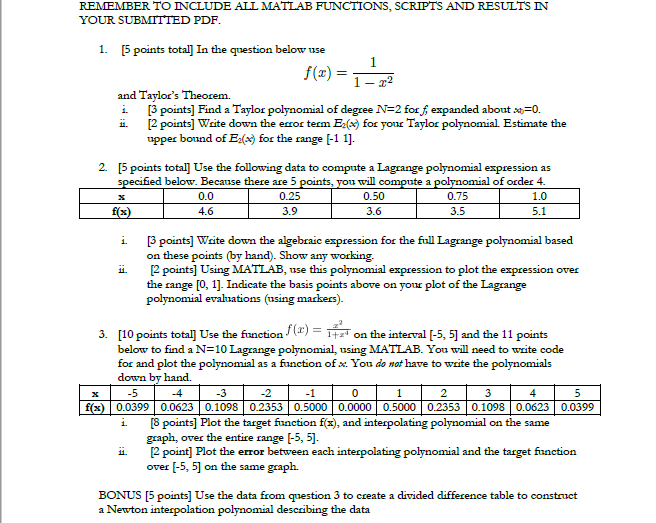Solved Remember To Include All Matlab Functions Scripts And 5423
