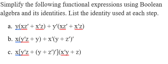 Solved Simplify the following functional expressions using | Chegg.com