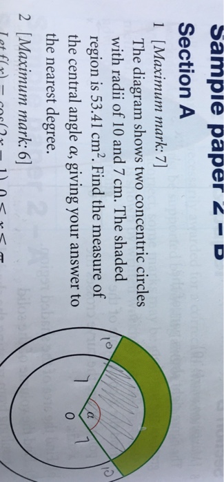 Solved The diagram shows two concentric circles with radii | Chegg.com