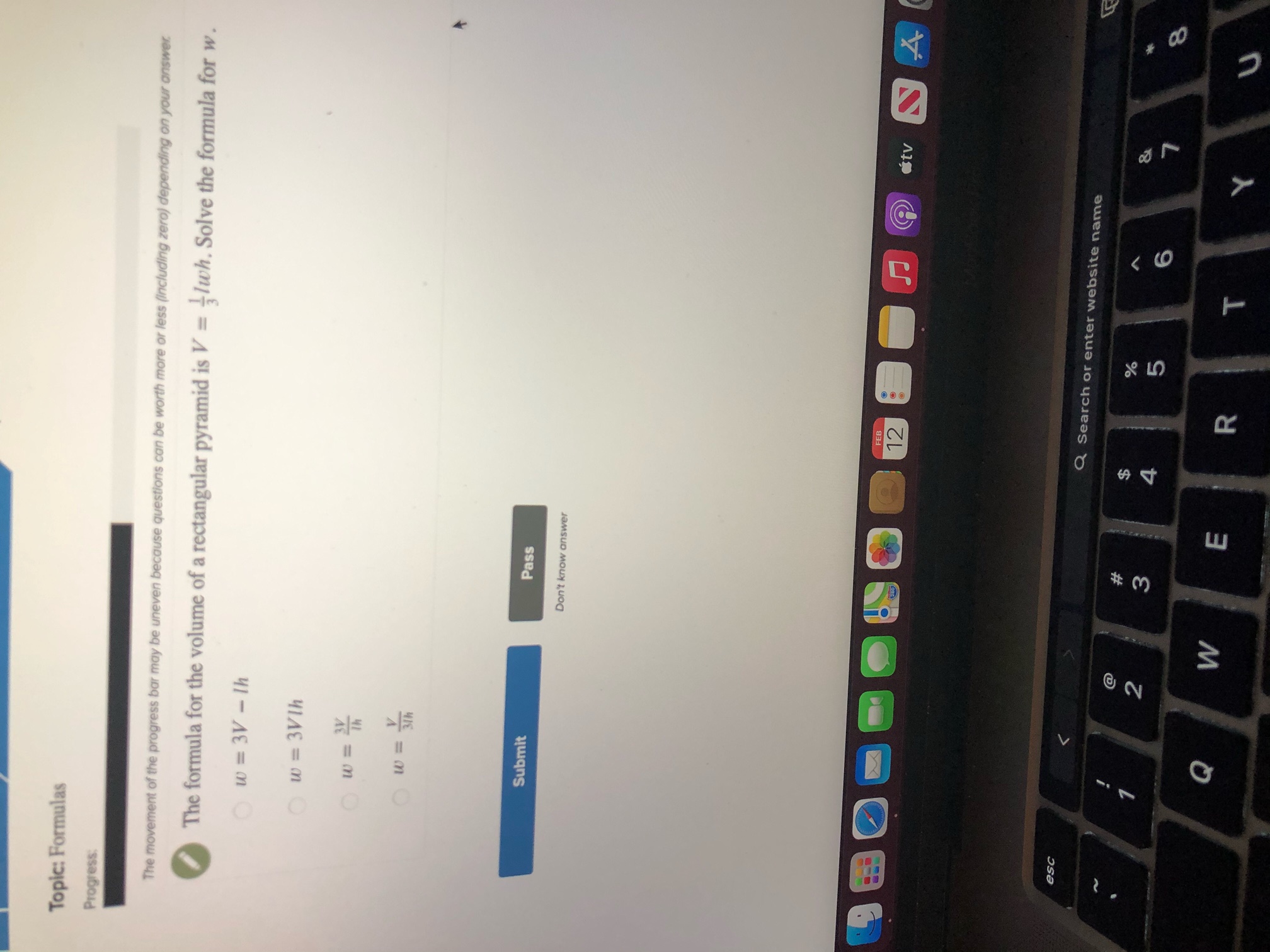 Solved Topic: Formulas Progress The movement of the progress | Chegg.com