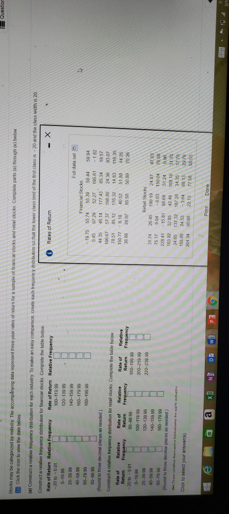 Stocks may be categorized by industry The | Chegg.com