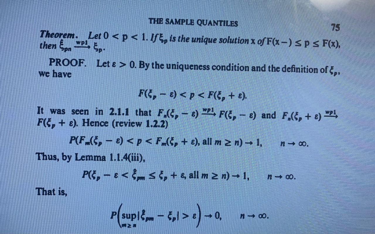 2.3 THE SAMPLE QUANTILES Let F be a distribution | Chegg.com